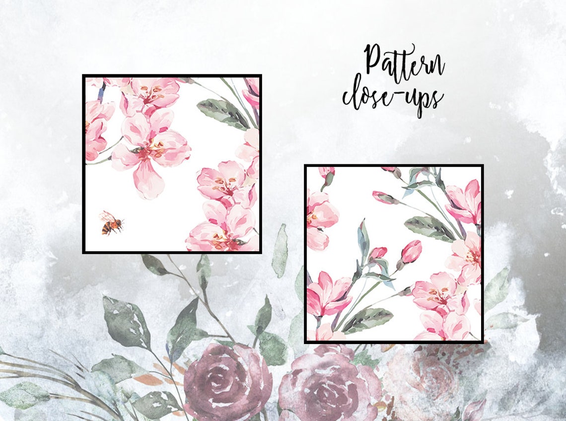 Subtle Flowers wall decor Floral wall mural Flowers | Etsy