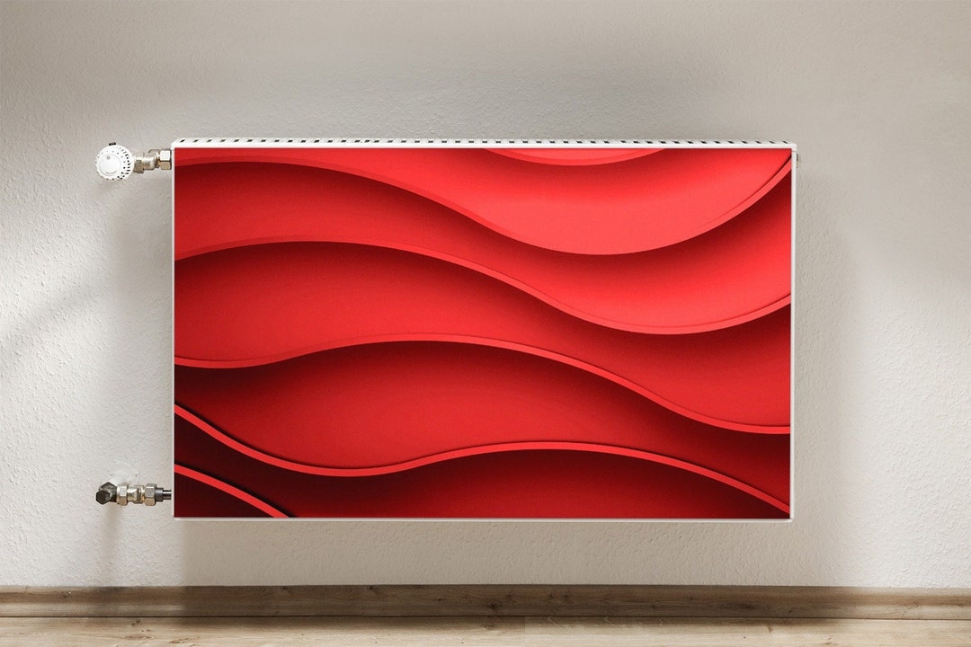 Radiator Cover, Red Waves Radiator Cover Cover, Ruby Magnetic Cover for ...