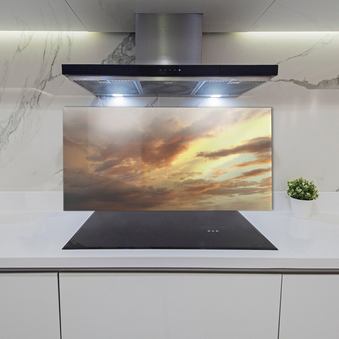 Kitchen Glass Panel, Wall Protector, Sunrise Backsplash for Kitchen ...