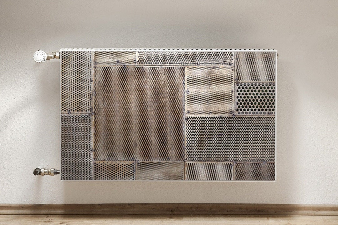 Radiator Cover, Grunge Metal Pattern Heating Cover, Bronze Magnet Cover ...