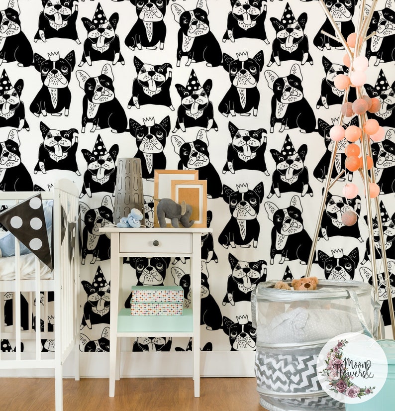 Happy Dogs Removable Wallpaper, Animals Wall Mural, Quadrupeds Wall ...