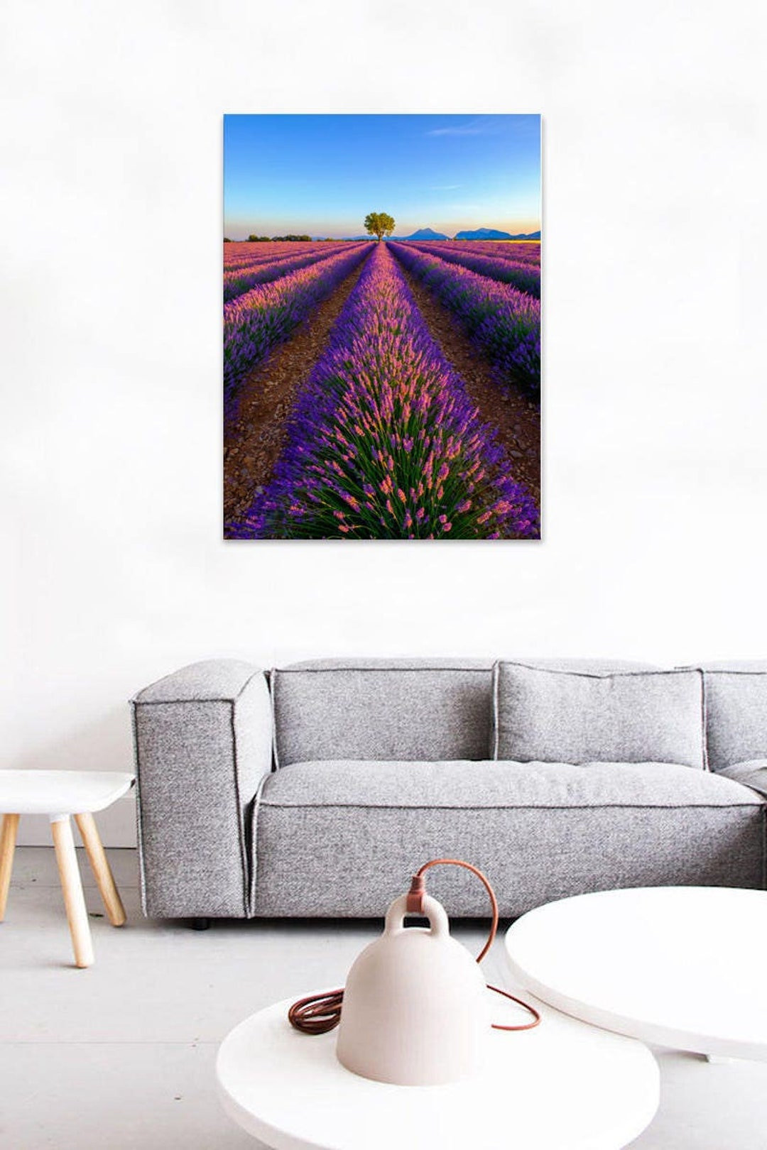 Lavender Field Panel Art, Panel Art, Canvas Print, Printable ...
