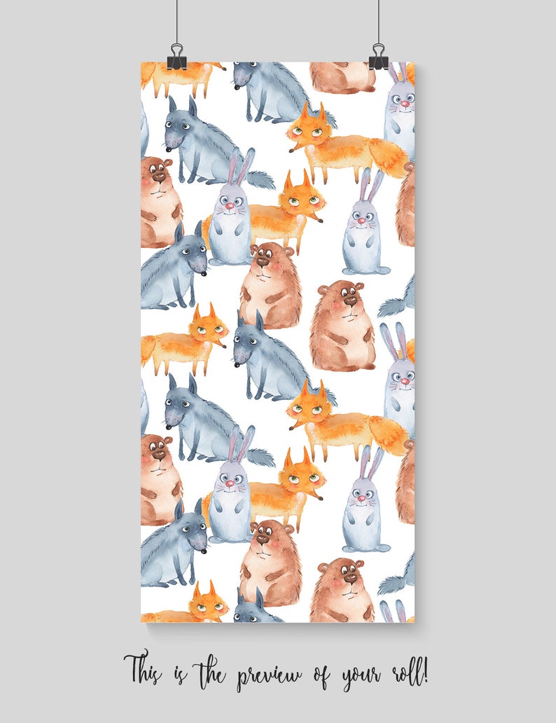 Cute Animals Wall Decor Wild Animals Wall Mural Fox - Etsy