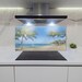 Kitchen Glass Panel, Wall Protector, Tropical Beach Splashback, Green ...