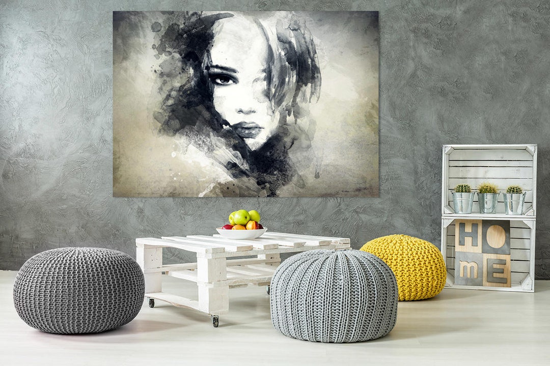 Abstract Portrait Panel Art, Large Print Canvas, Canvas, Fine Art ...