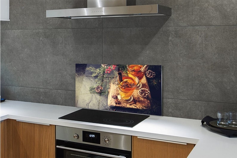 Kitchen Glass Panel, Wall Protector, Winter Tea Splashback for Kitchem ...