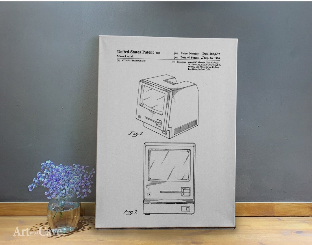 Original Apple Macintosh Computer Patent 1986 Cotton Canvas, Digital ...