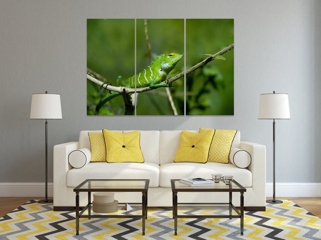Forest Lizard Panel Art, Wildlife Print, Animal Canvas, Poster Print ...