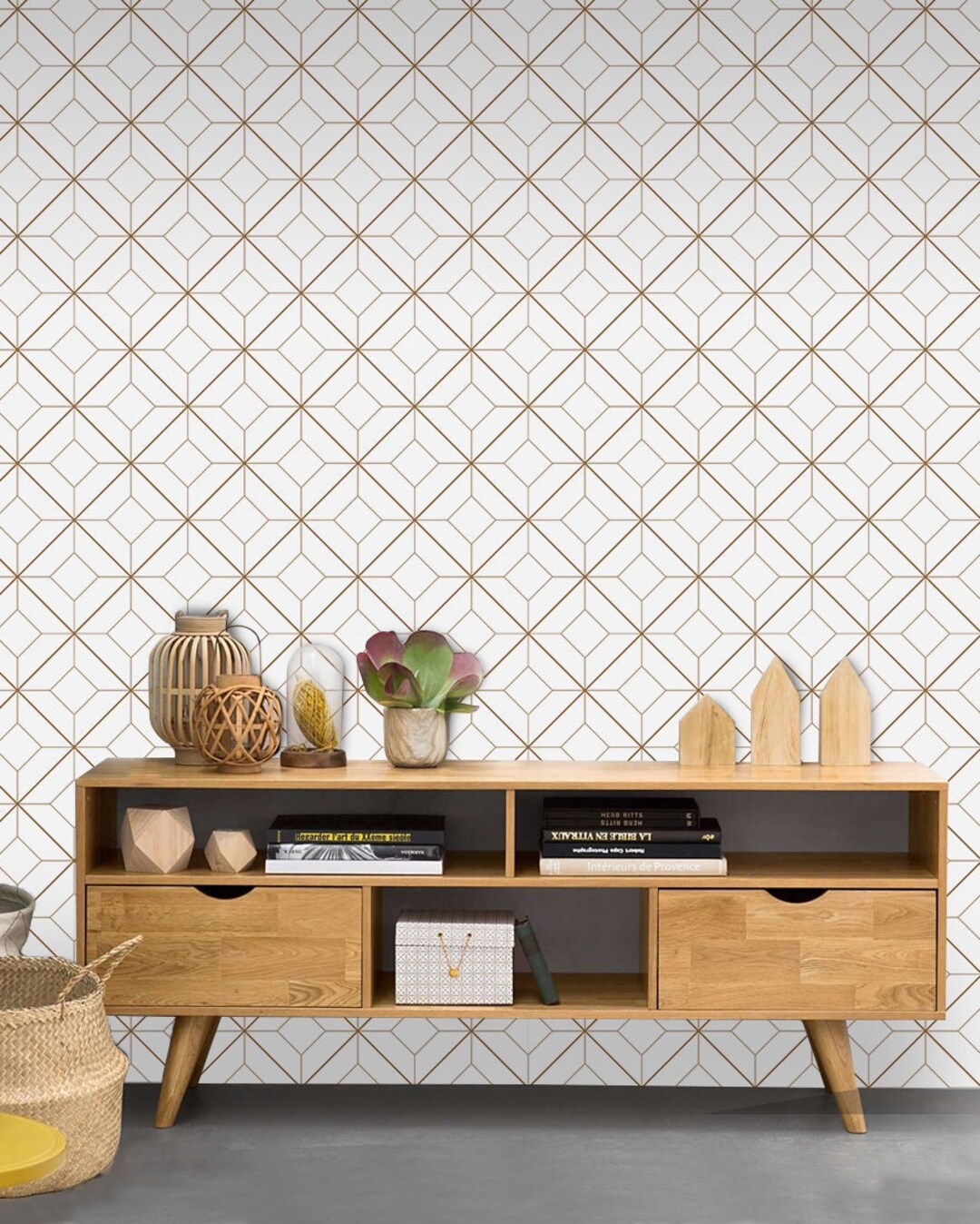 Charming Wallpaper Removable Mural, Geometrik Arka Plan Deseni ...