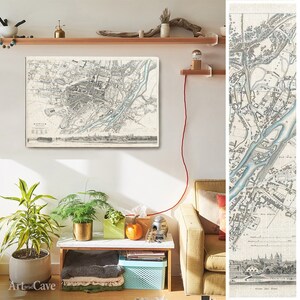 Old Map of Munich With Concave Germany 1832 Cotton Canvas, Digital ...