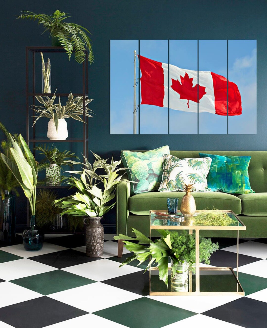 Canada Flag Poster Print, Wall Art Hanging, Framed Large Print, America ...