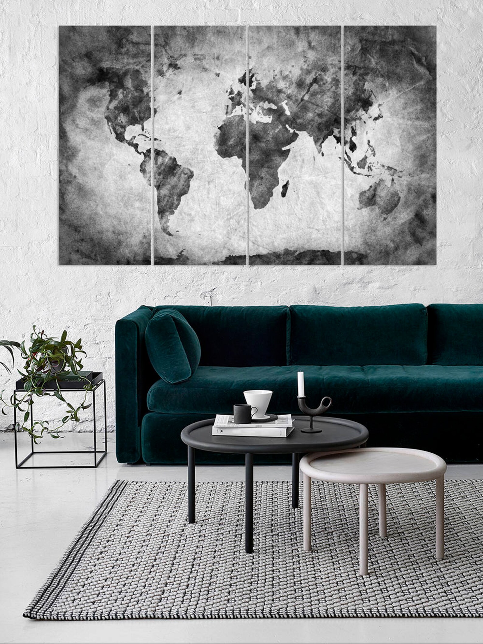 Hanging Map, World Map Canvas Print, Art Travel Map, Wall Decor ...