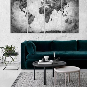 Hanging Map, World Map Canvas Print, Art Travel Map, Wall Decor ...
