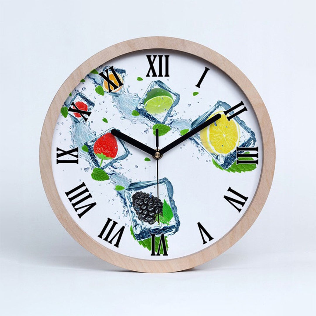 Wood Wall Clock, Shimmering Frippery Wall Clock, White Wooden Decor ...
