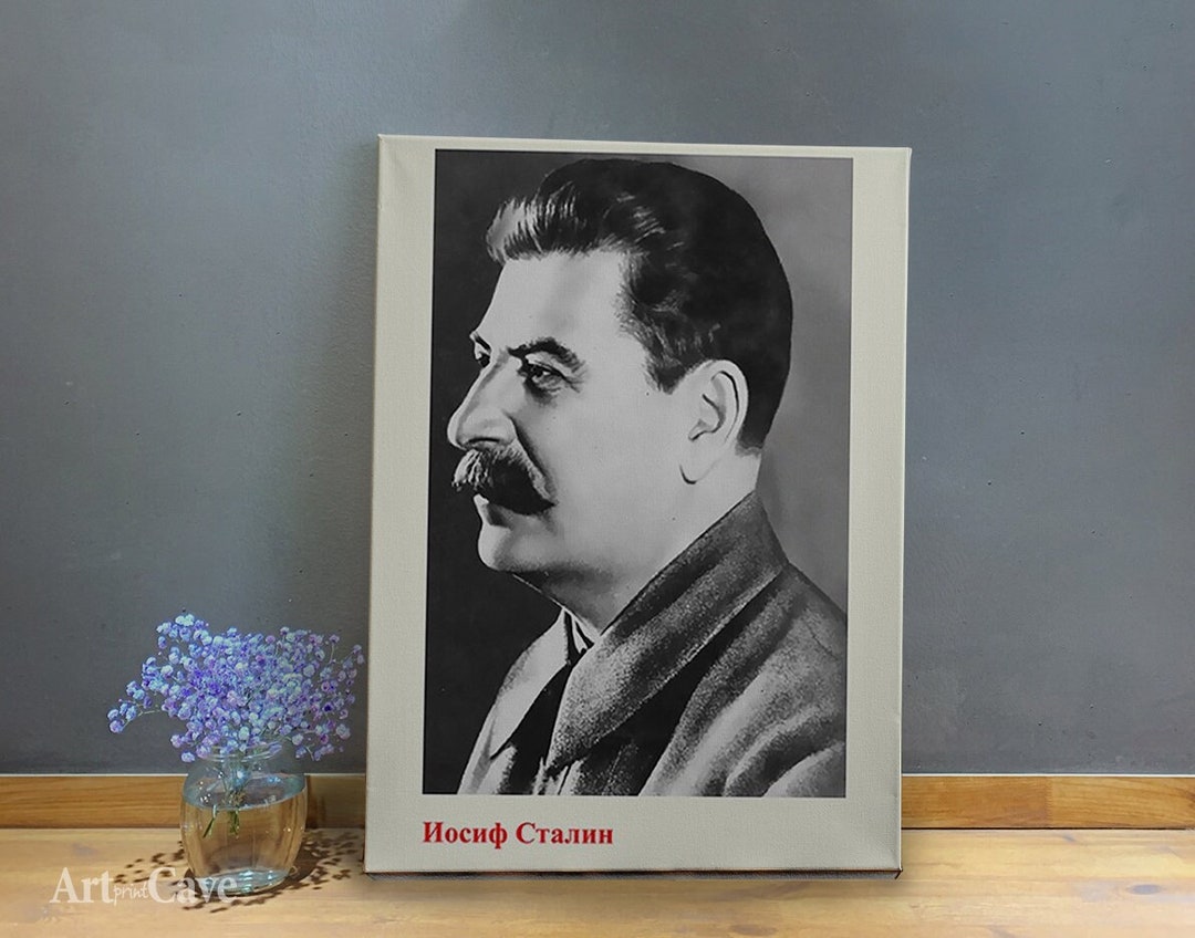 CCCP Stalin Portrait Print Soviet Poster Cotton Canvas - Etsy
