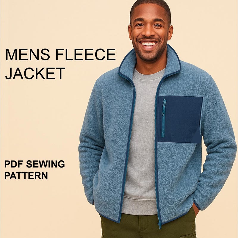 Men Zipped Fleece Pattern - Etsy