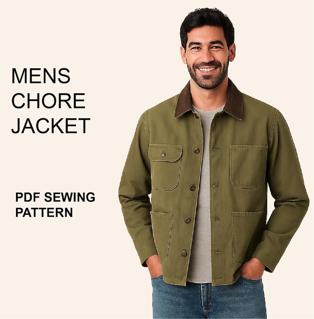 Mens Jacket PDF Sewing Pattern in English – Men's Barn/chore/workwear ...