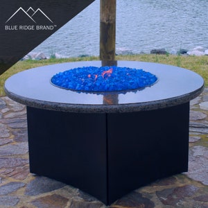 Light Blue Fire Glass Professional Grade Fire Pit Glass 1/2 Glass Rocks ...