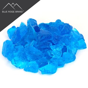Light Blue Fire Glass Professional Grade Fire Pit Glass 1/2 Glass Rocks ...