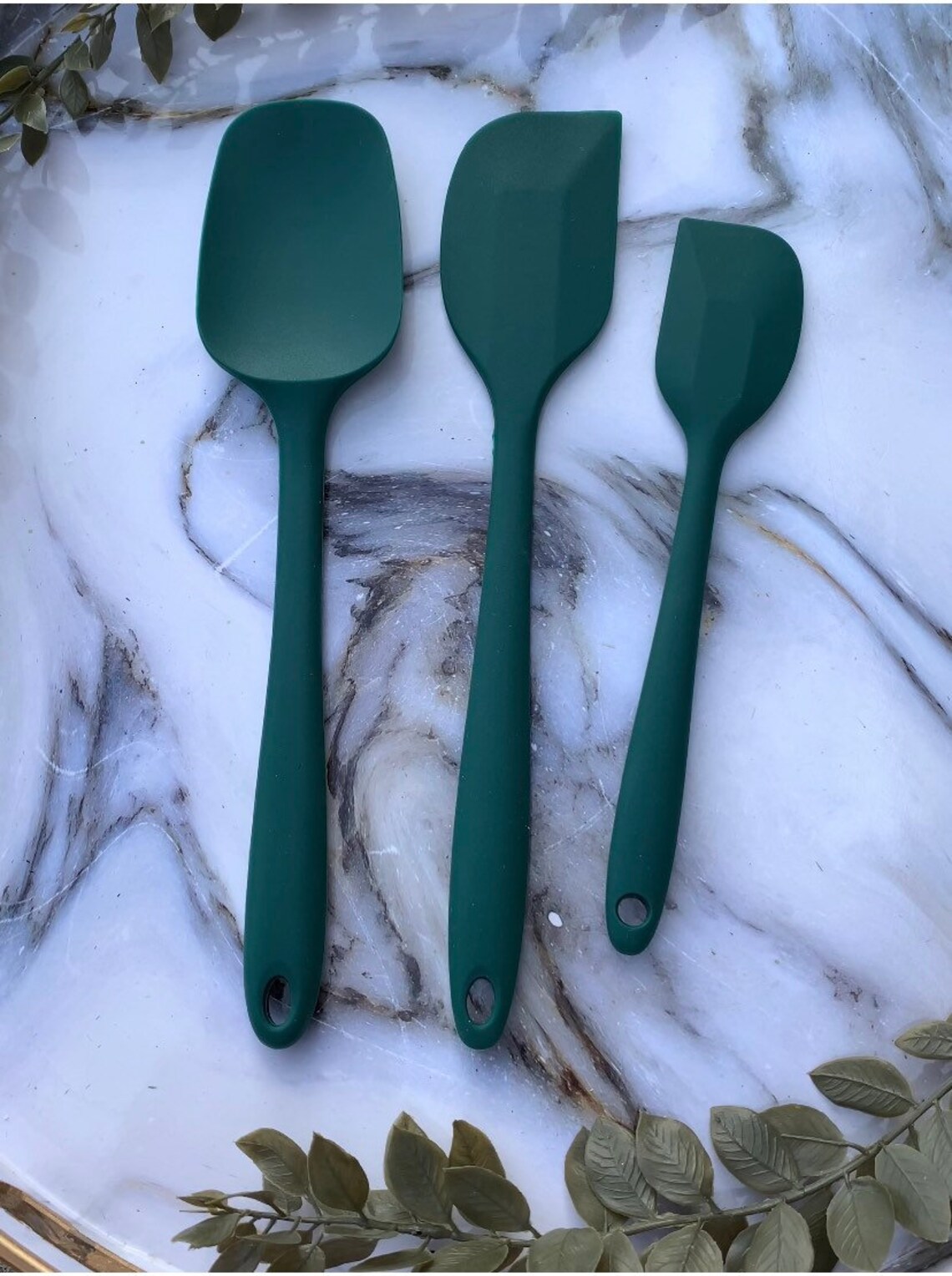 PINE Green Spatulas 3 piece. Farmhouse Silicone Utensil. | Etsy