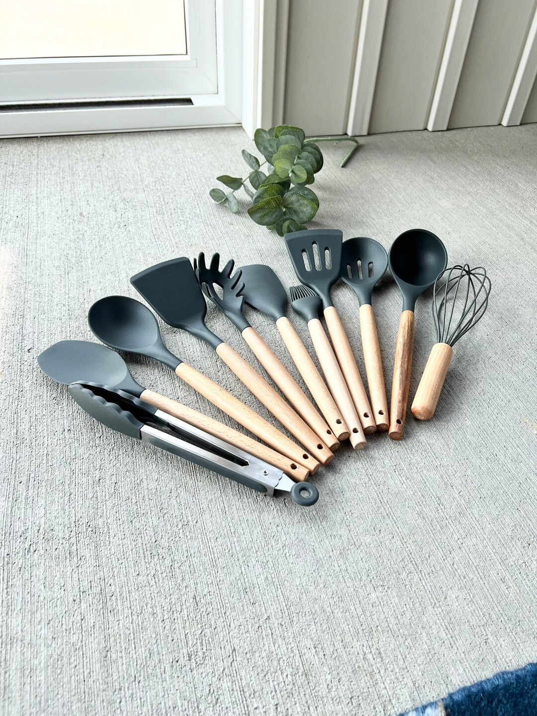 Custom Grey/ Gray Spatula Set Personalized Silicone Kitchen Gadgets ...