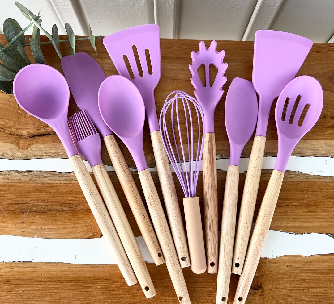 Kids and Youth Custom PURPLE Spatula Set- Personalized Silicone Kitchen ...