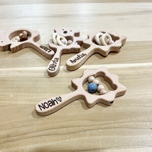 Personalized Baby Rattles. Wooden Baby Toy. Customized Baby Rattle ...