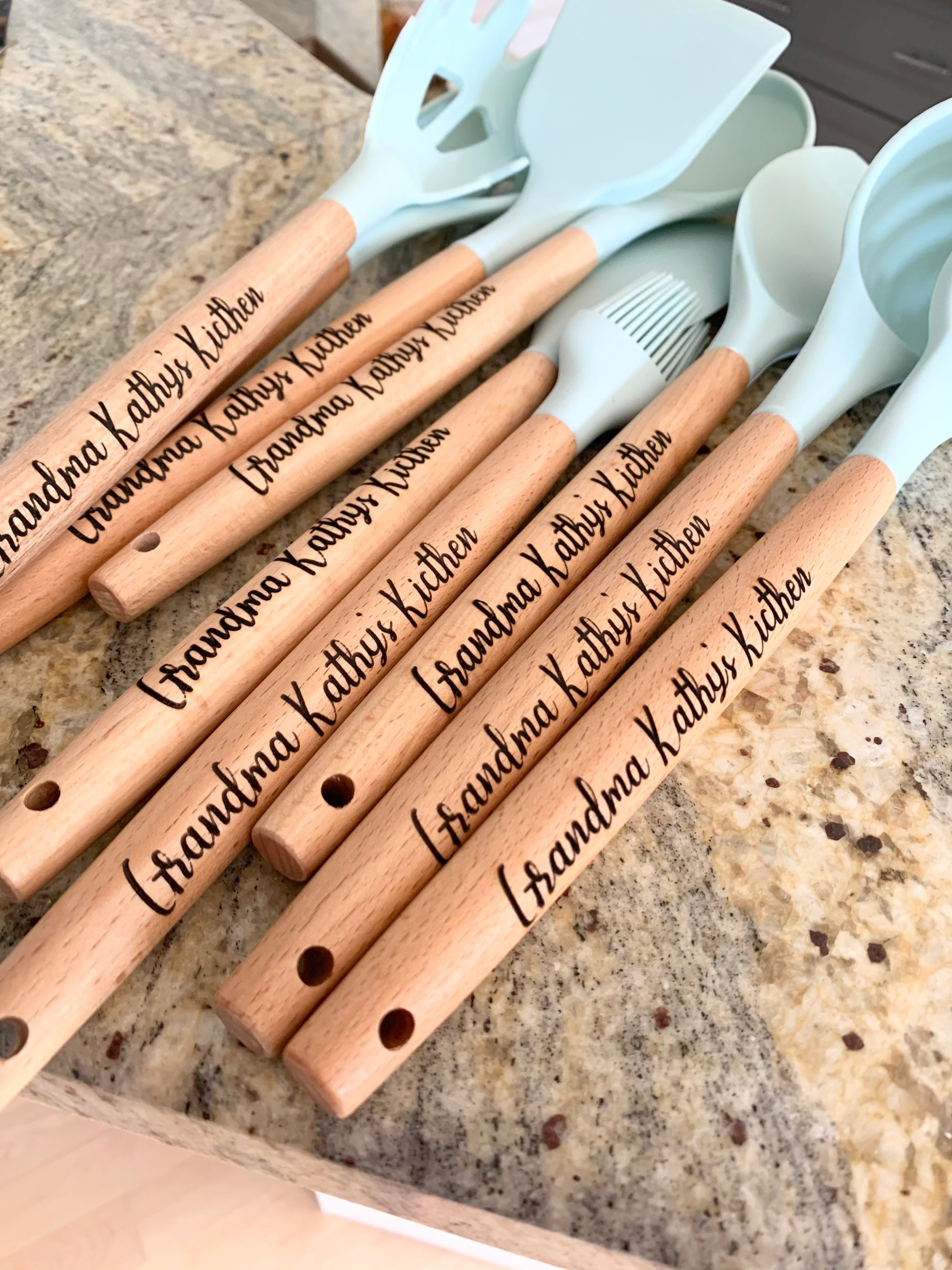 Personalized Large Spatula Set. Engraved Large Spatula Set. | Etsy