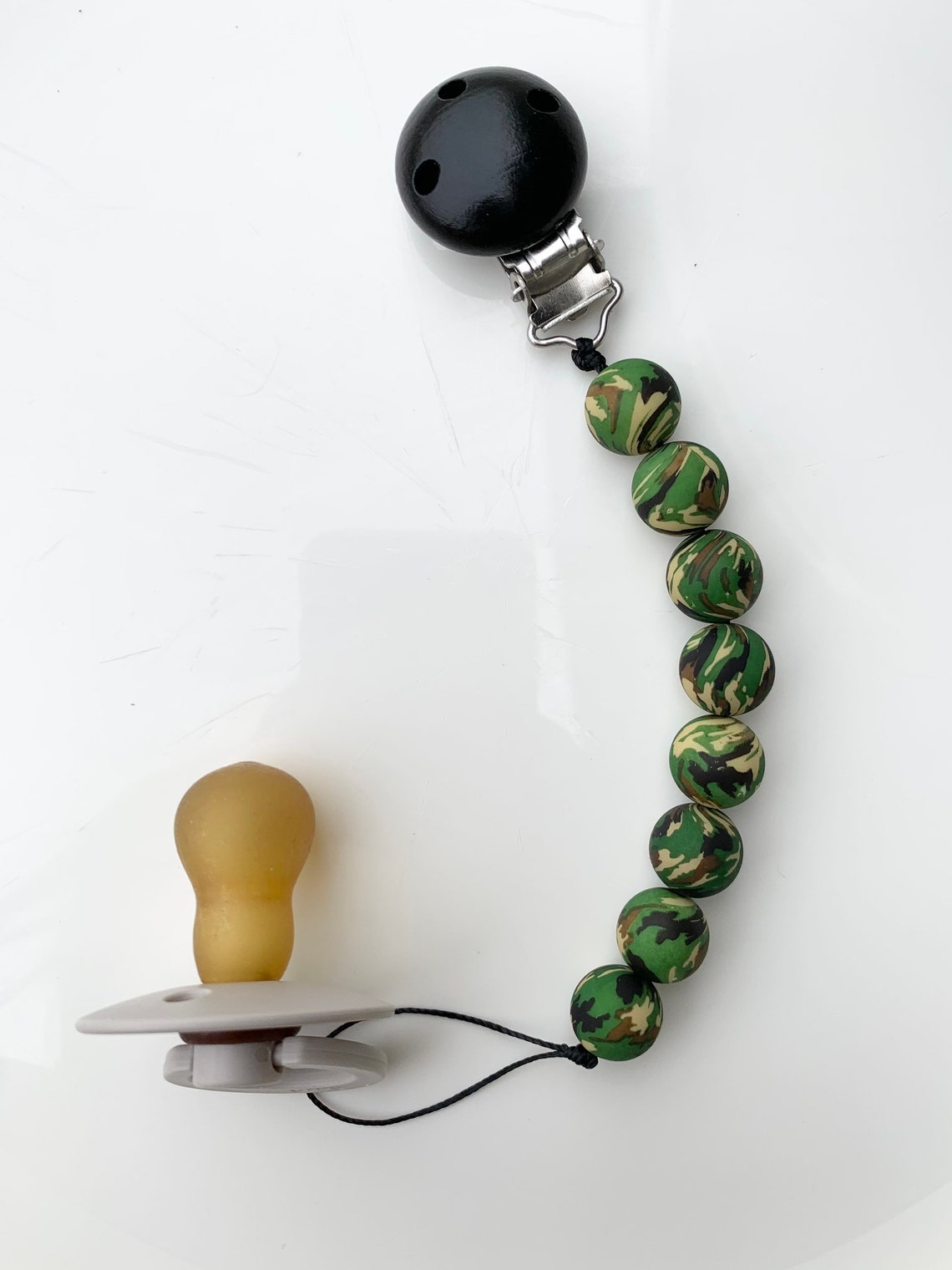 PERSONALIZED Camouflage Pacifier Holder for Boy Babies. Dummy Clip ...