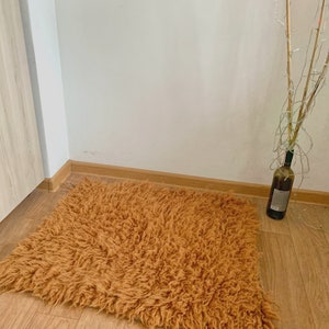 Grey Flokati Eco Fur Rug Sheep Wool Eco Carpet Hand Crochet 100 % ...