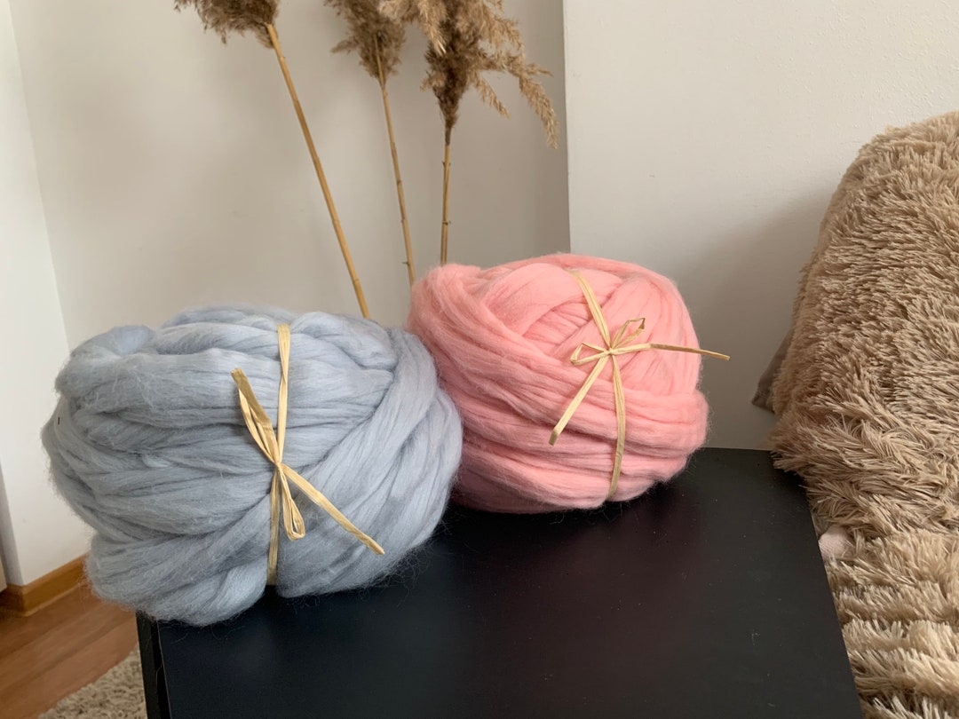 Super Chunky Yarn 1 Pound Powder Merino Wool Chunky Yarn Merino Super ...