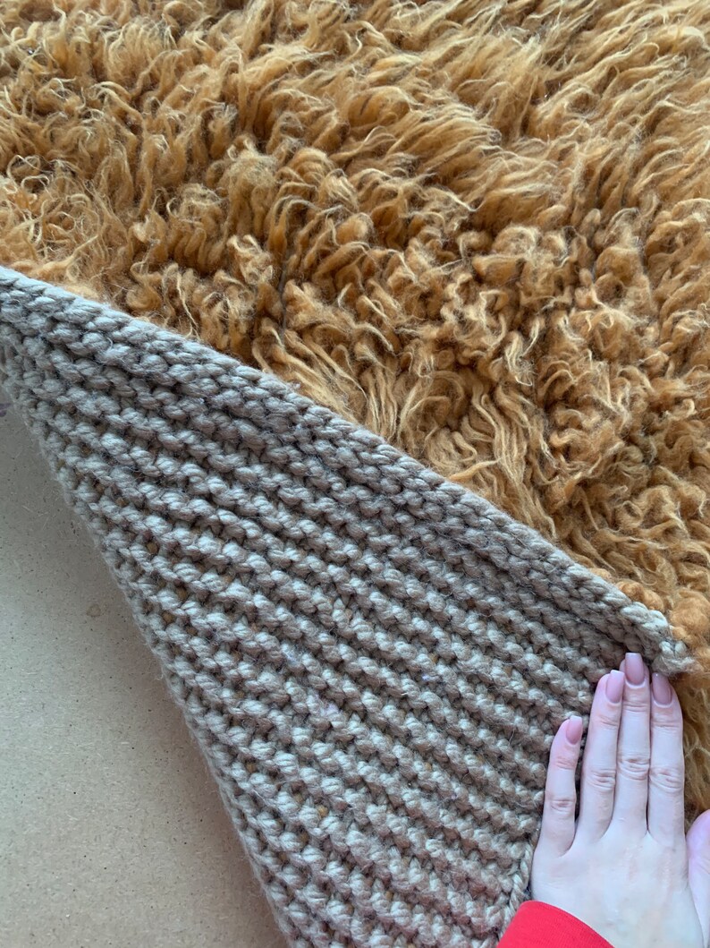 Grey Flokati Eco Fur Rug Sheep Wool Eco Carpet Hand Crochet 100 % ...