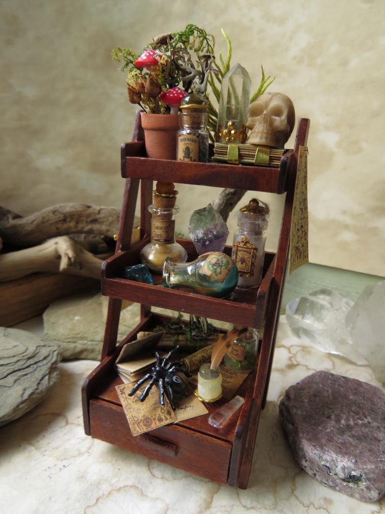Handmade Witchy Miniature Bookshelf Perfect for Spellcasters ...