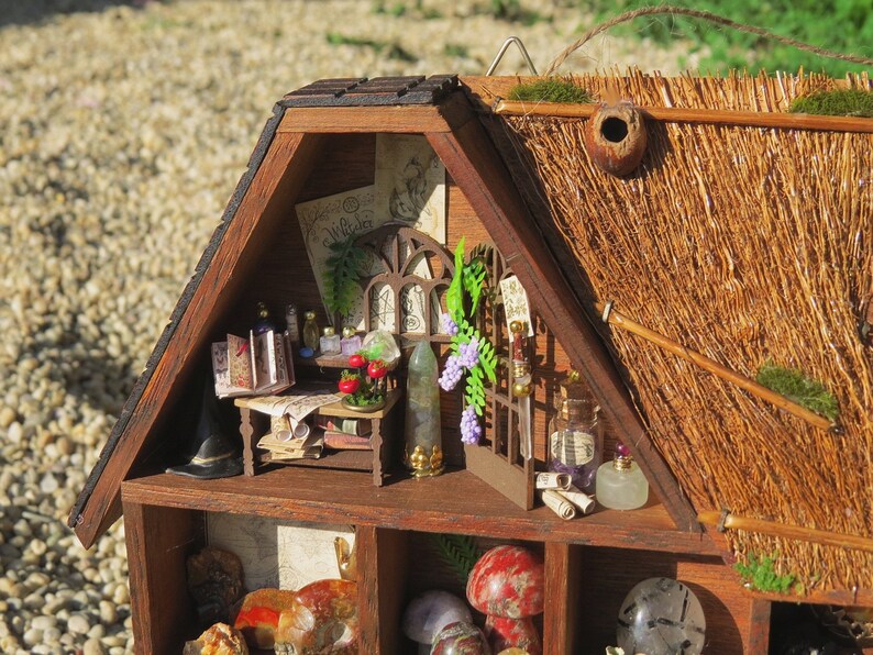 Miniature Witch House Dom Wiedźmy, Kryształ, Minerały, WICCA, Kolekcja ...