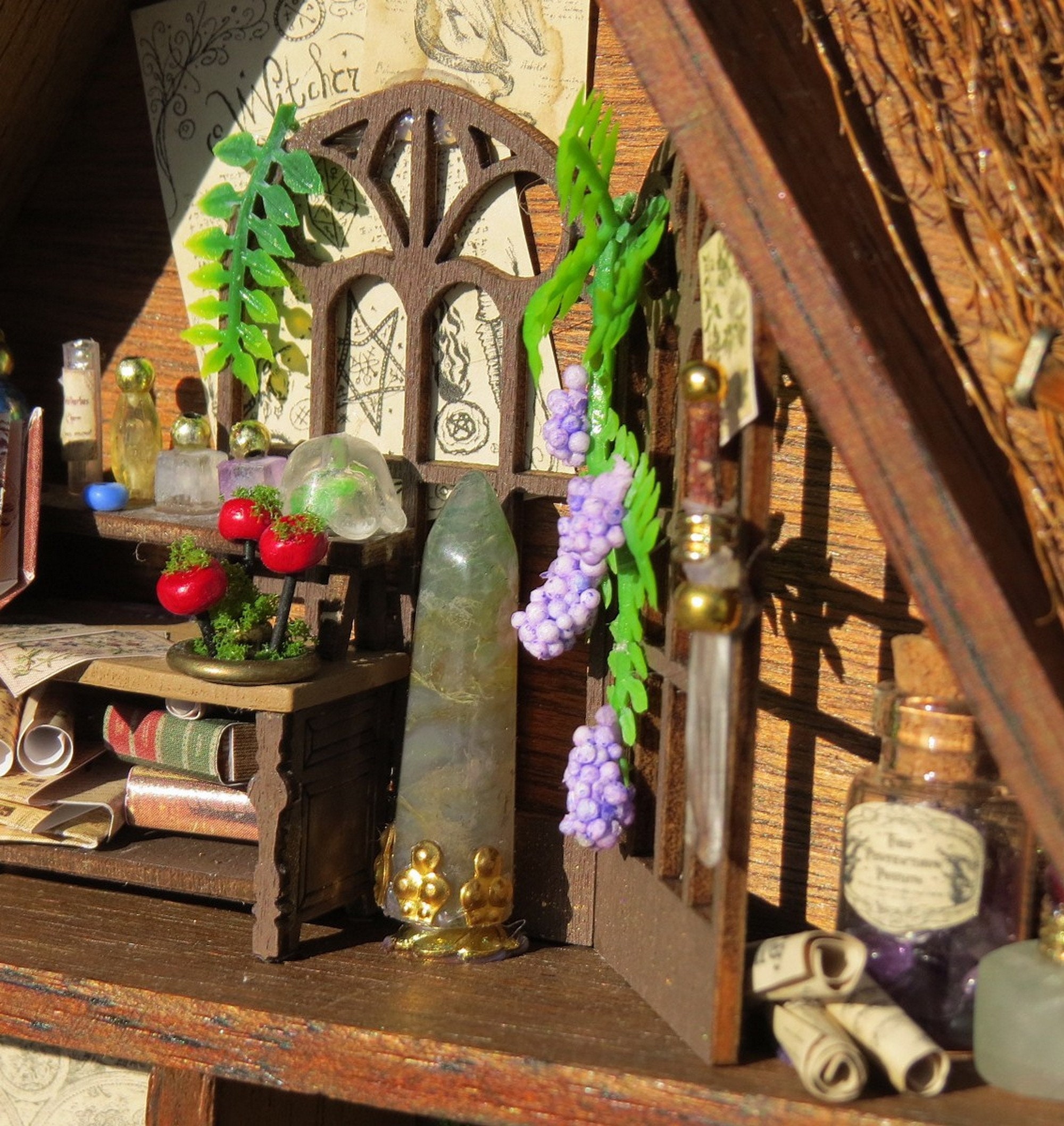 Miniature Witch House Dom Wiedźmy, Kryształ, Minerały, WICCA, Kolekcja ...