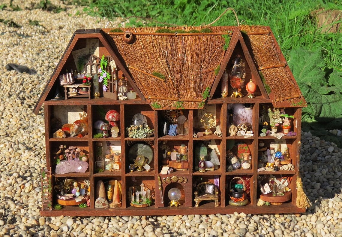 Miniature Witch House Dom Wiedźmy, Kryształ, Minerały, WICCA, Kolekcja ...