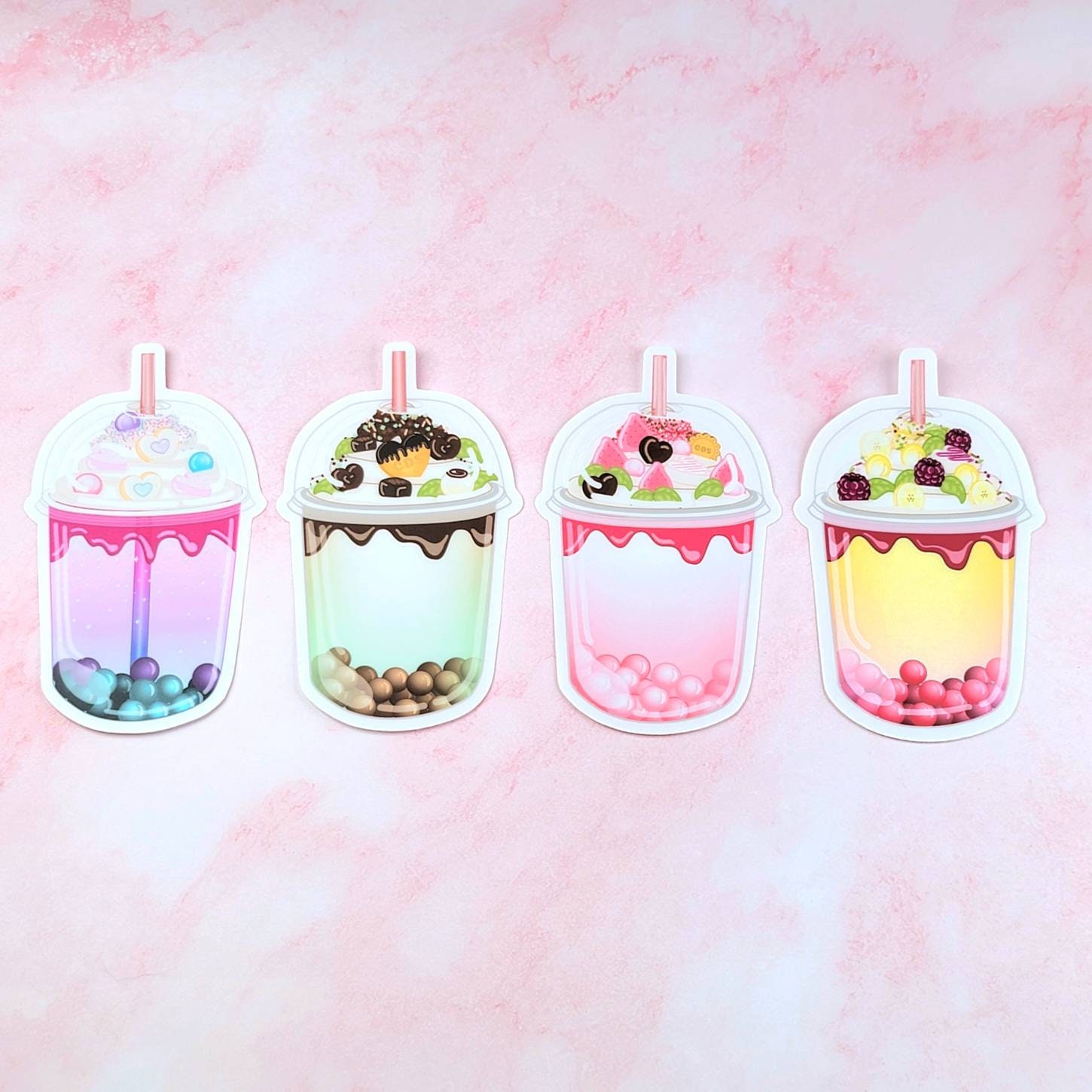 Boba Tea Sticker Pack All 11 Included Clear Waterproof Vinyl | Etsy