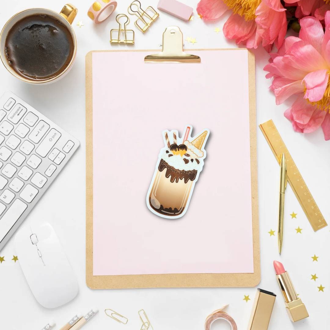 Mocha Shake Sticker 4 Clear Kawaii Waterproof Vinyl Decals Water Bottle ...