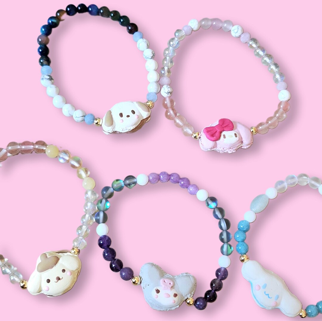 Macaron Crystal Bracelets| Stackable Crystal Jewelry| Sculpted Macaron ...