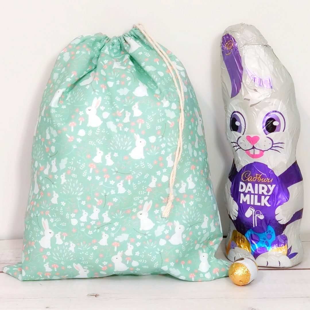 Easter Bunny Gift Bags, Rabbit Gift Bags, Drawstring Fabric Bags - Etsy