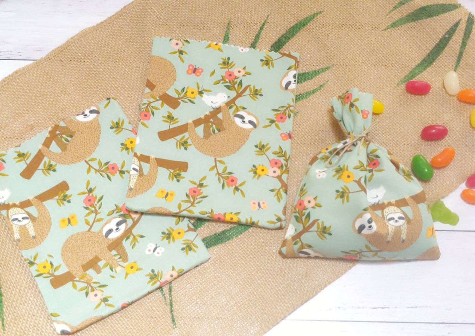 Sloth Party Bags Eco Friendly Fabric Party Bags - Etsy Australia