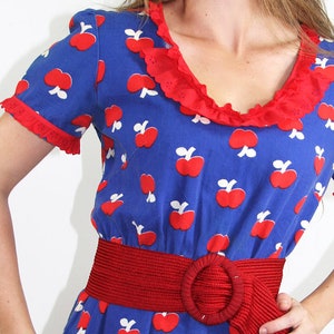 True Vintage Dress. Vintage 60s Dress. Red Apple Mini Dress. Vintage ...