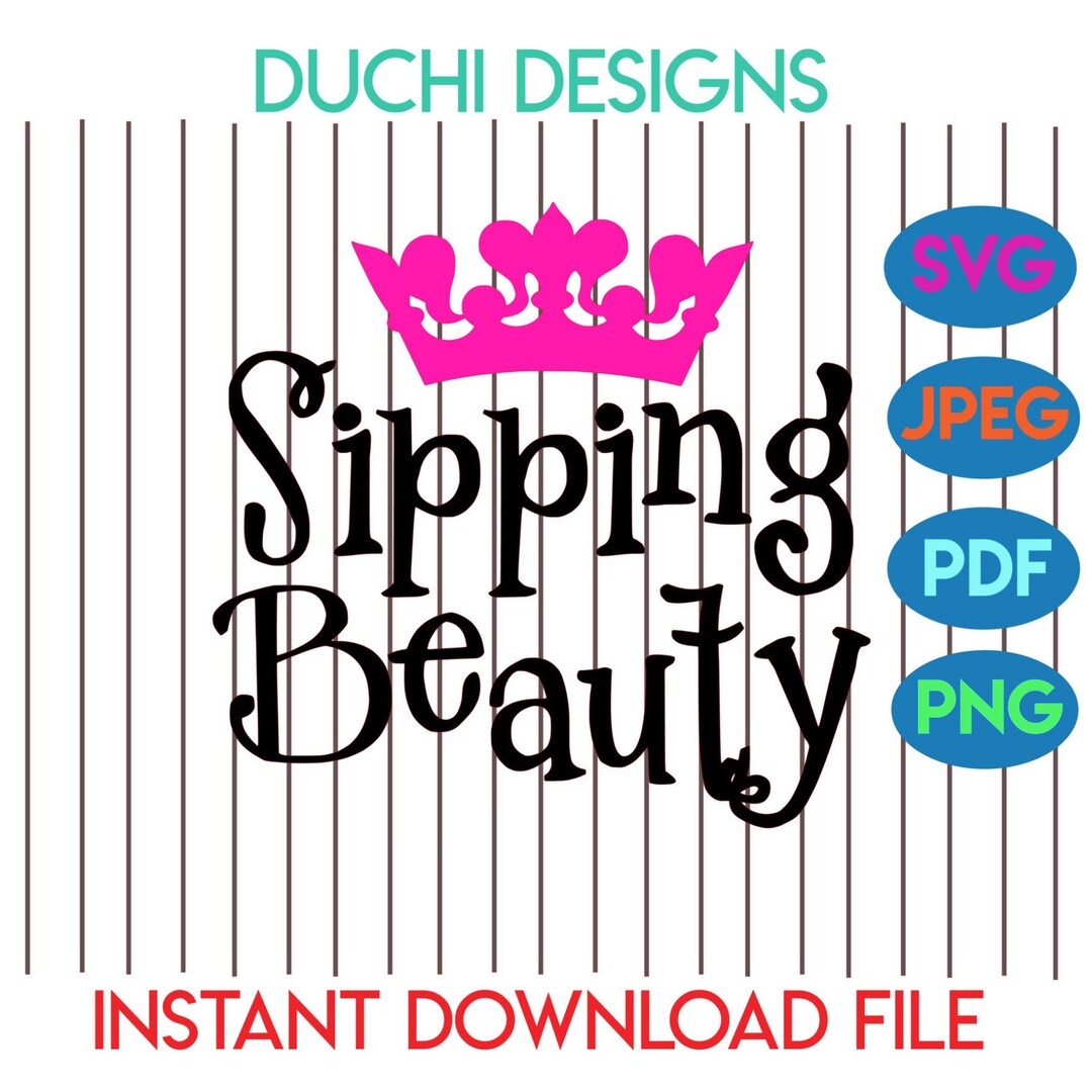 Instant Download Sipping Beauty SVG JPEG PNG for Stencil or - Etsy