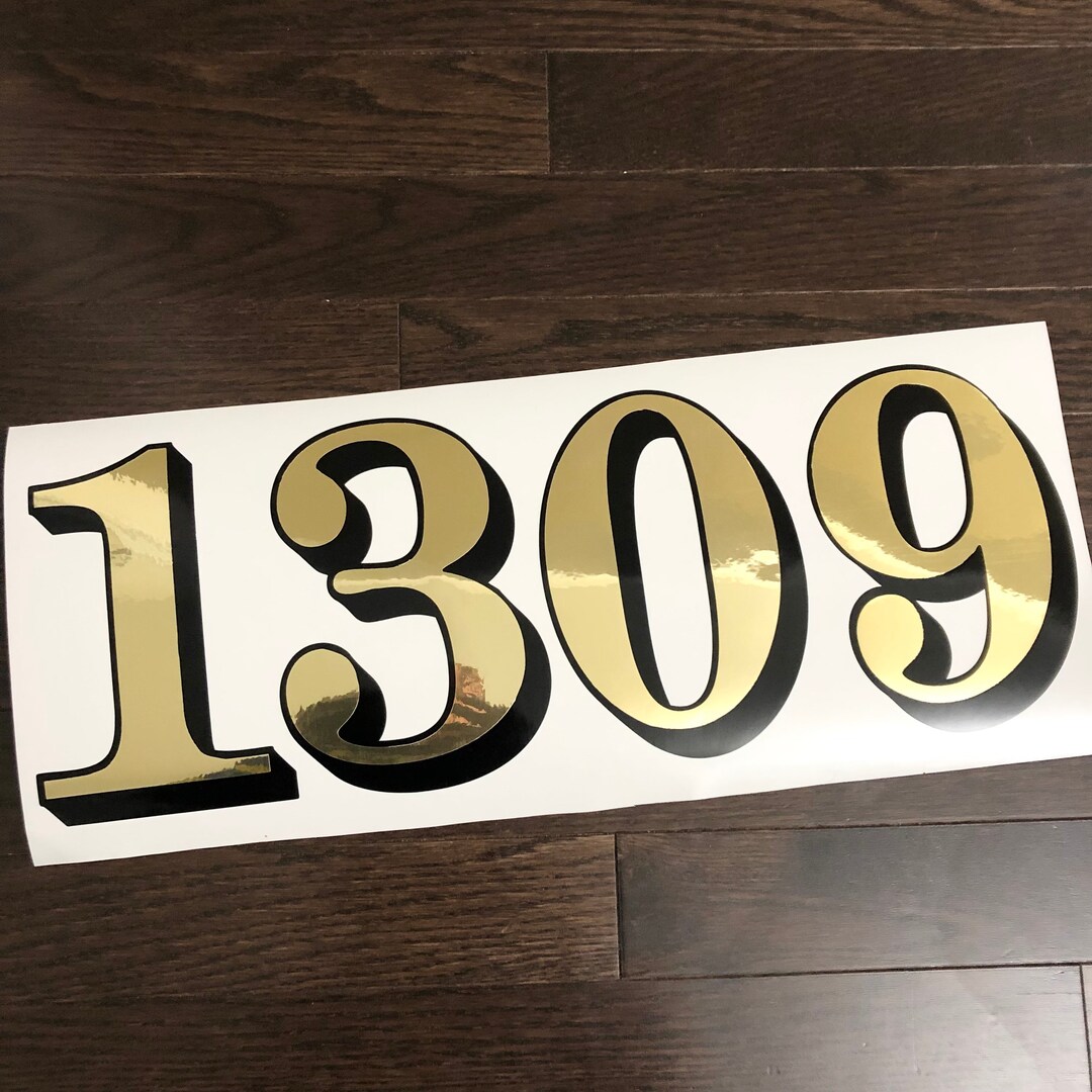 6 Gold Transom House Numbers Gold Leaf Fanlight House Numbers Gold ...