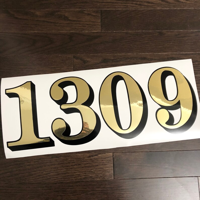 6 Gold Transom House Numbers Gold Leaf Fanlight House Numbers - Etsy