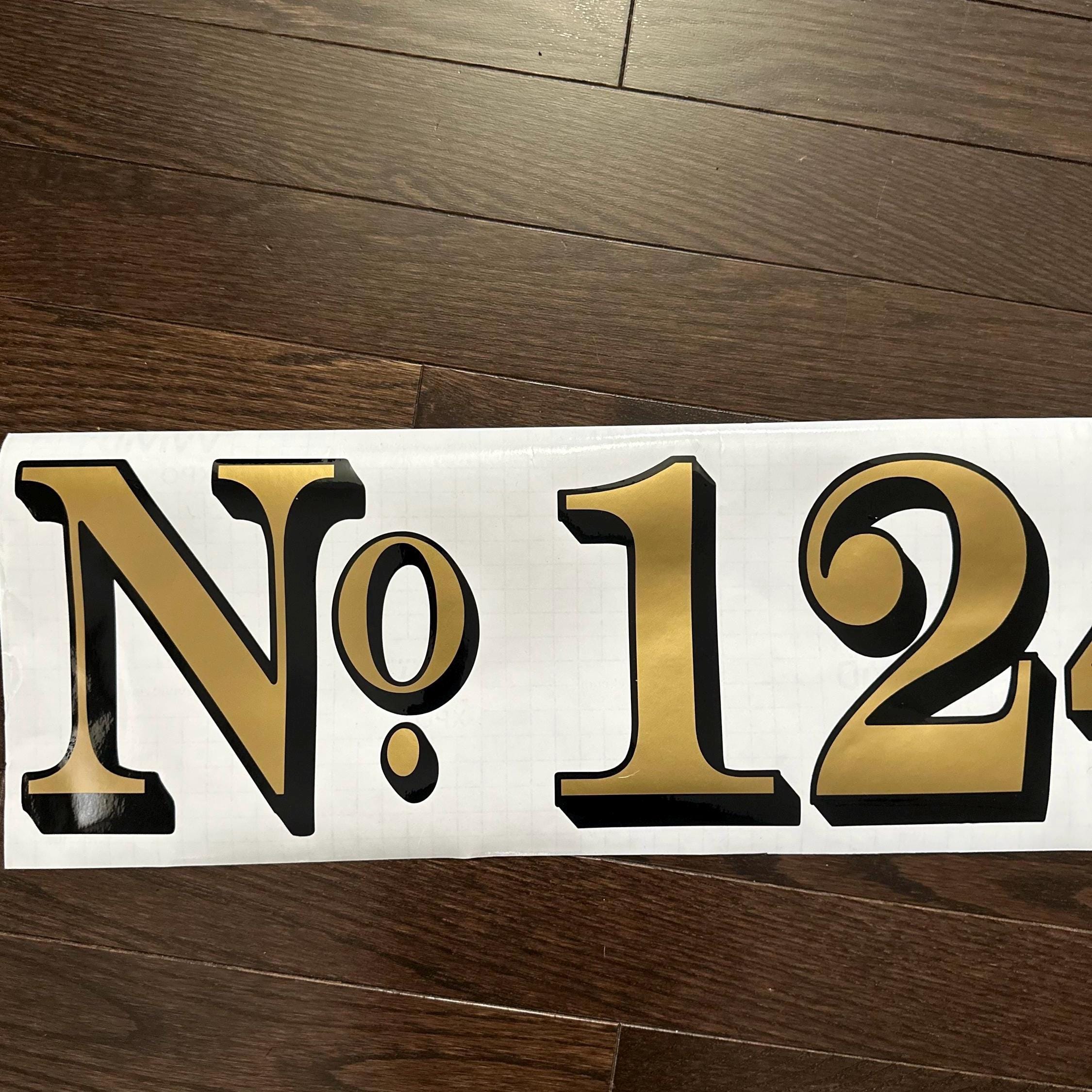 Numéro Sign Gold Foil Transom Glass Number Decals Home Address Transom ...