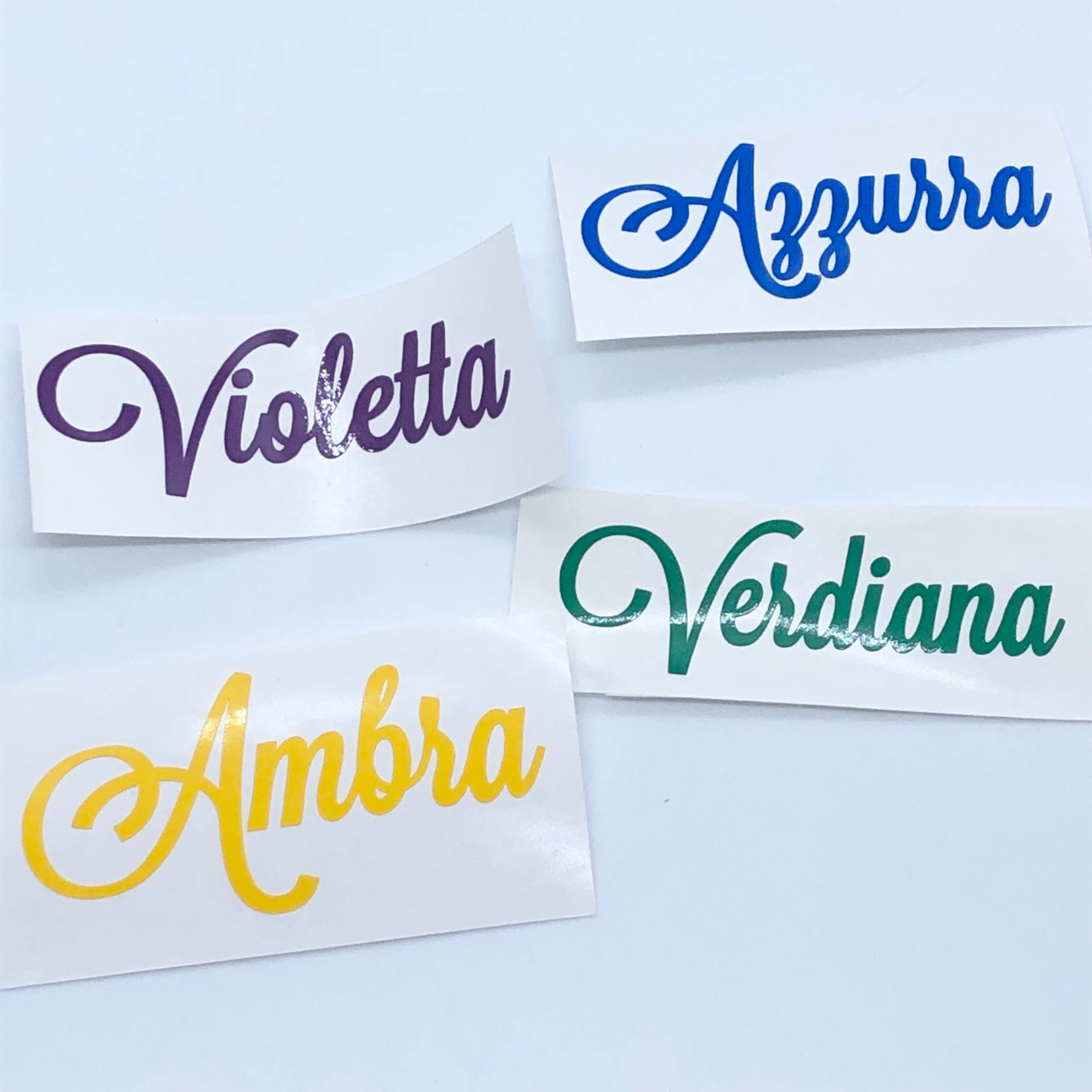Script Font Decals Cursive Name Decals Personalized Vinyl - Etsy Canada