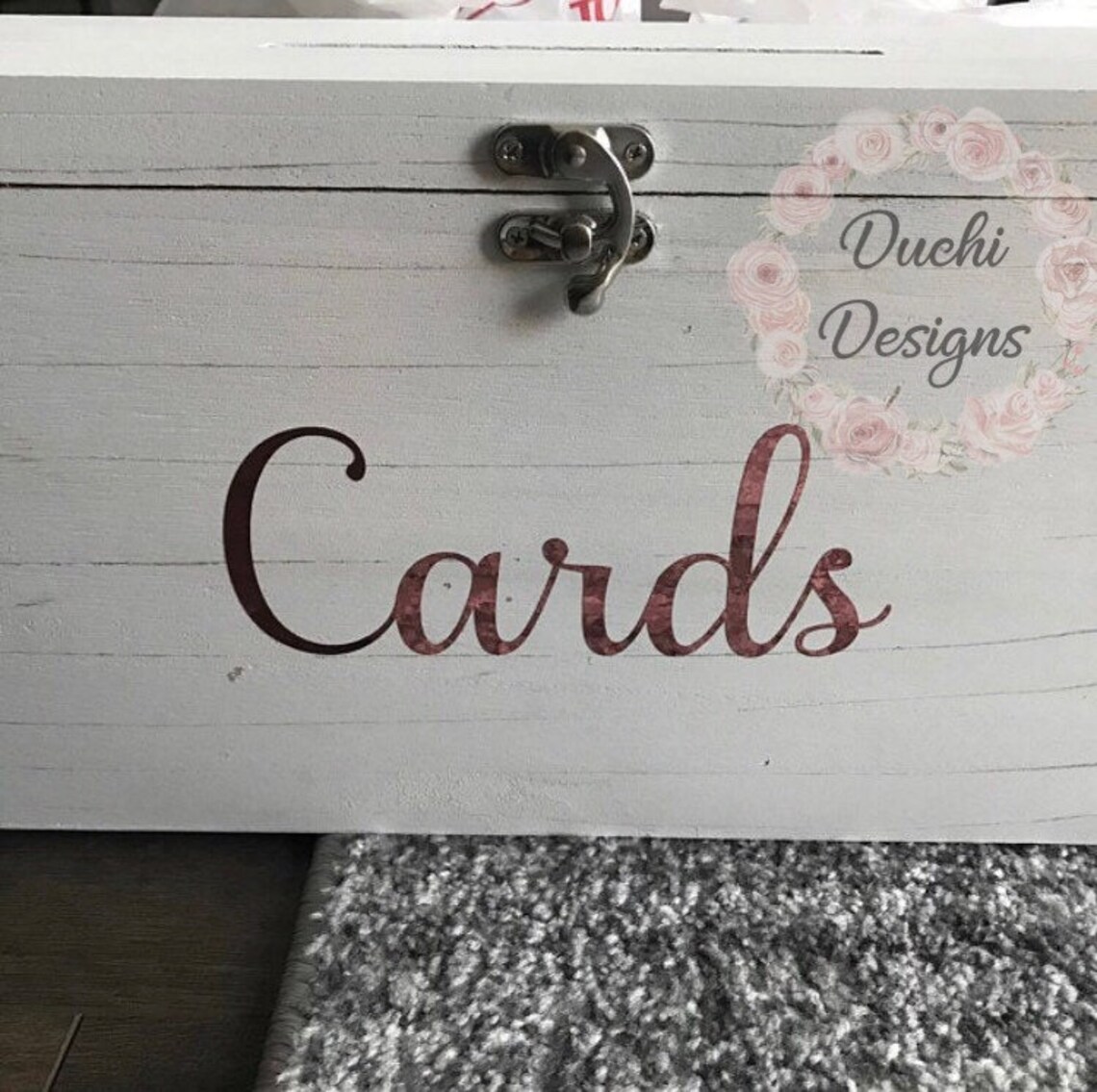 Rose Gold Foil Wedding Card Box Decal for Couple Rose Gold | Etsy