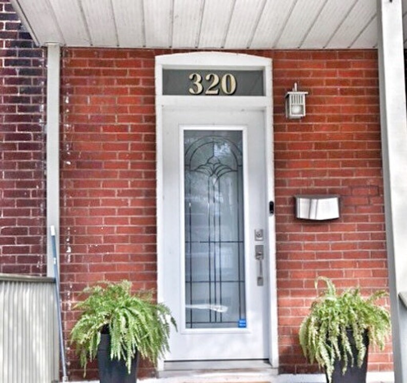 6 Gold Foil Transom Glass Number Decals Home Address Transom - Etsy