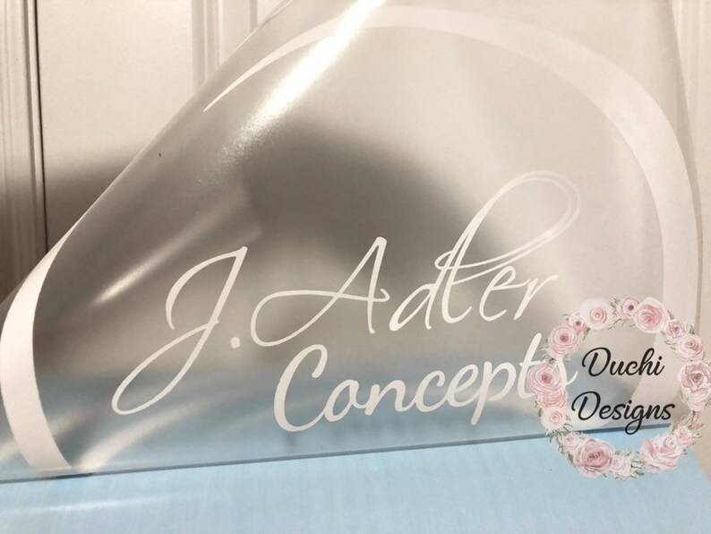 INSIDE Glass Decal Reversed Decal Custom Logo Decal Inside | Etsy